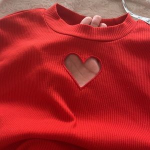 Divided | Tops | Cut Out Heart Crop Top | Poshmark